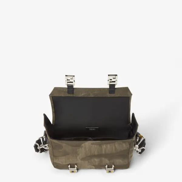 Fendi Flow Small Gray Green Patchwork Nylon Bag
